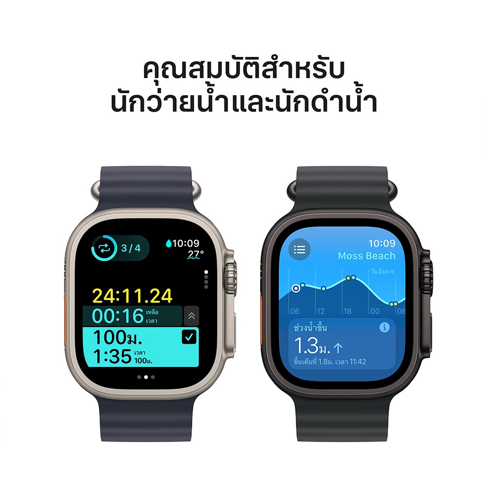 Apple Watch Ultra 2 GPS + Cellular 49mm Natural Titanium Case with Blue ...