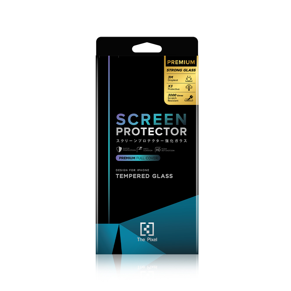 ฟิล์มกันรอย The Pixel Tempered Glass Premium Strong iPhone 16 Pro Black