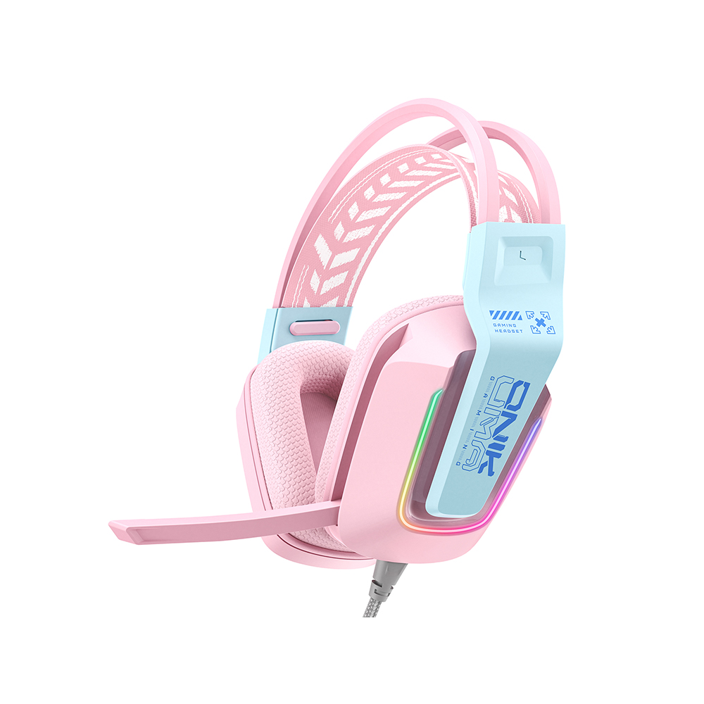 หูฟังเกมมิ่ง Onikuma X13 RGB 3.5mm สีชมพู รุ่นใหม่ล่าสุด