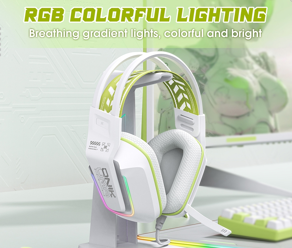 หูฟังเกมมิ่ง Onikuma X13 RGB 3.5mm สีขาว รุ่นใหม่ล่าสุด