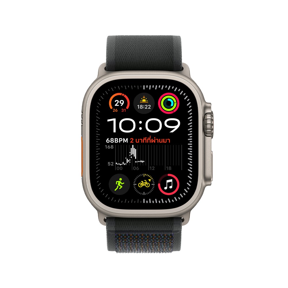 สาย Apple Watch 49mm Black Trail Loop - S/M - Natural Titanium Finish