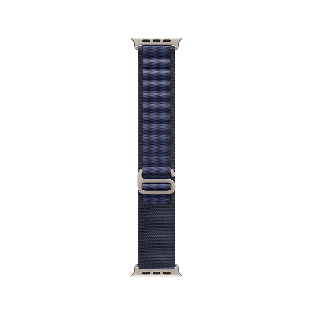 สาย Apple Watch 49mm Navy Alpine Loop - Medium - Natural Titanium Finish
