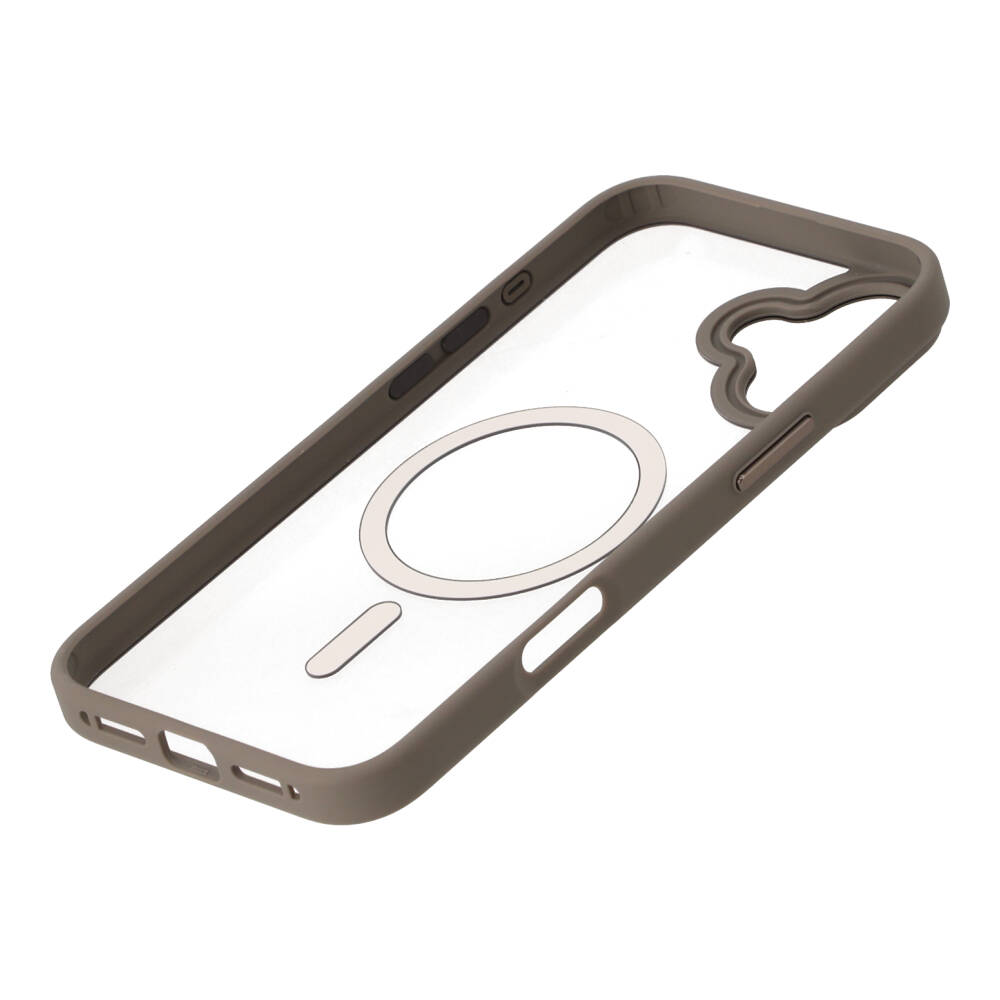 เคส TECHPRO iPhone 16 Plus Gray Matte Frame with clear Back with ...
