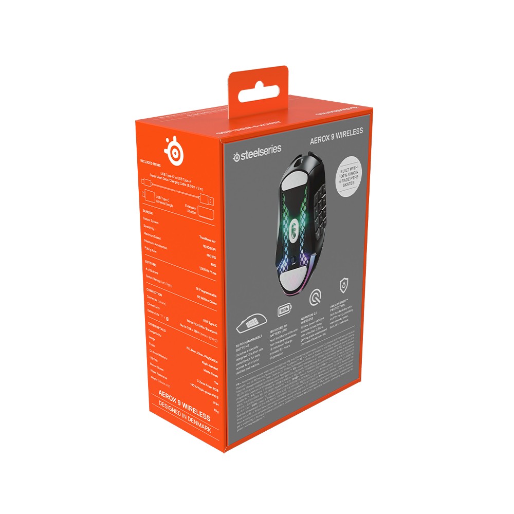 เมาส์เกมมิ่ง SteelSeries Aerox 9 Wireless Mouse Onyx สีดำ