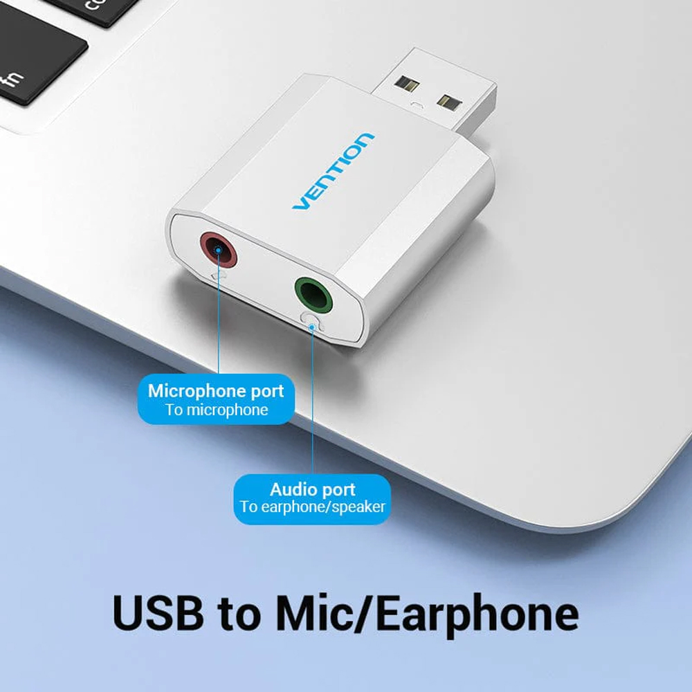 การ์ดเสียง Vention USB External Sound Card Adapter