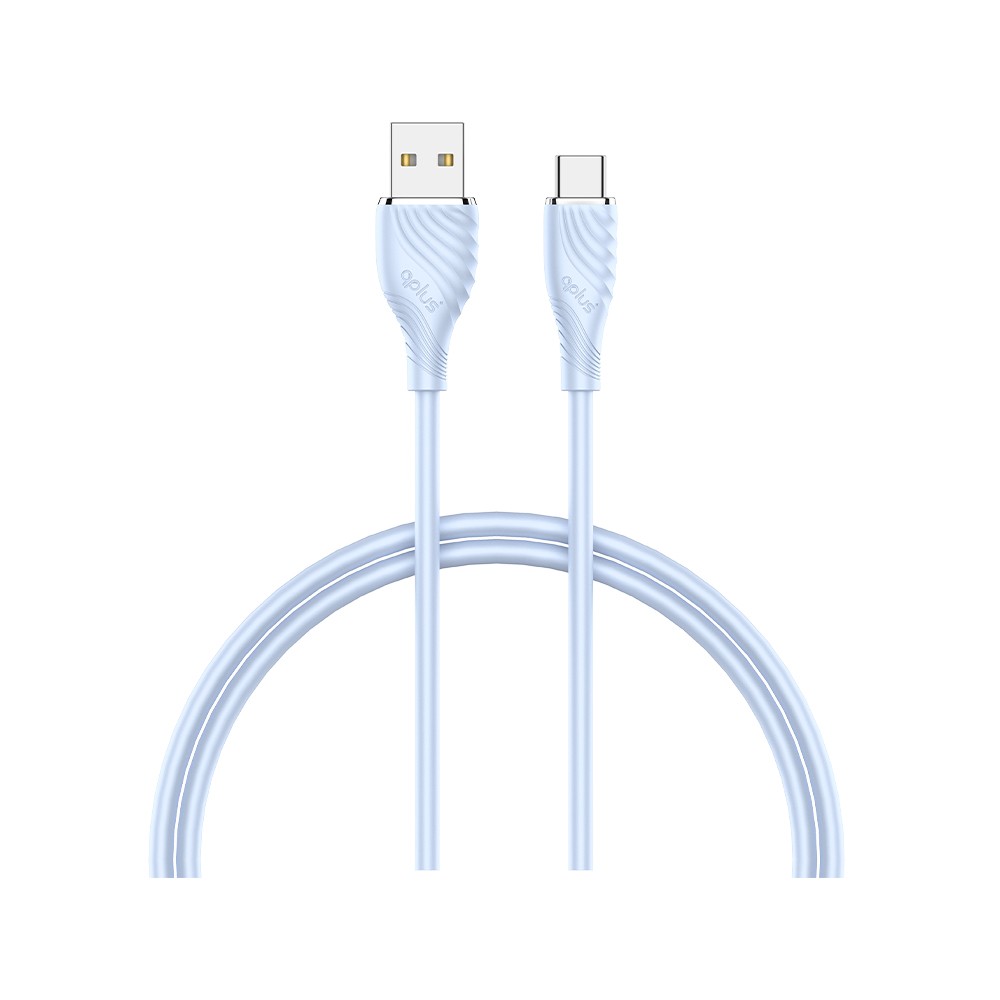 สายชาร์จ QPLUS USB-A to USB-C Cable 3A 1เมตร T3 สีLight blue