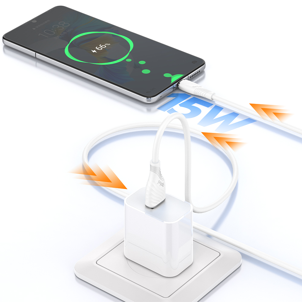 คิวพลัส สายชาร์จ USB-A to Lightning Cable 1 ม. L3 สีฟ้าสว่าง | Makro PRO