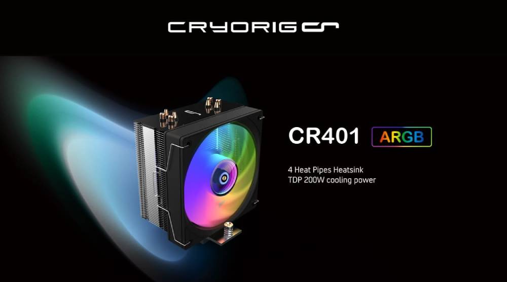 ไครโอริก พัดลมซีพียู CR401 ARGB สีดำ | Makro PRO