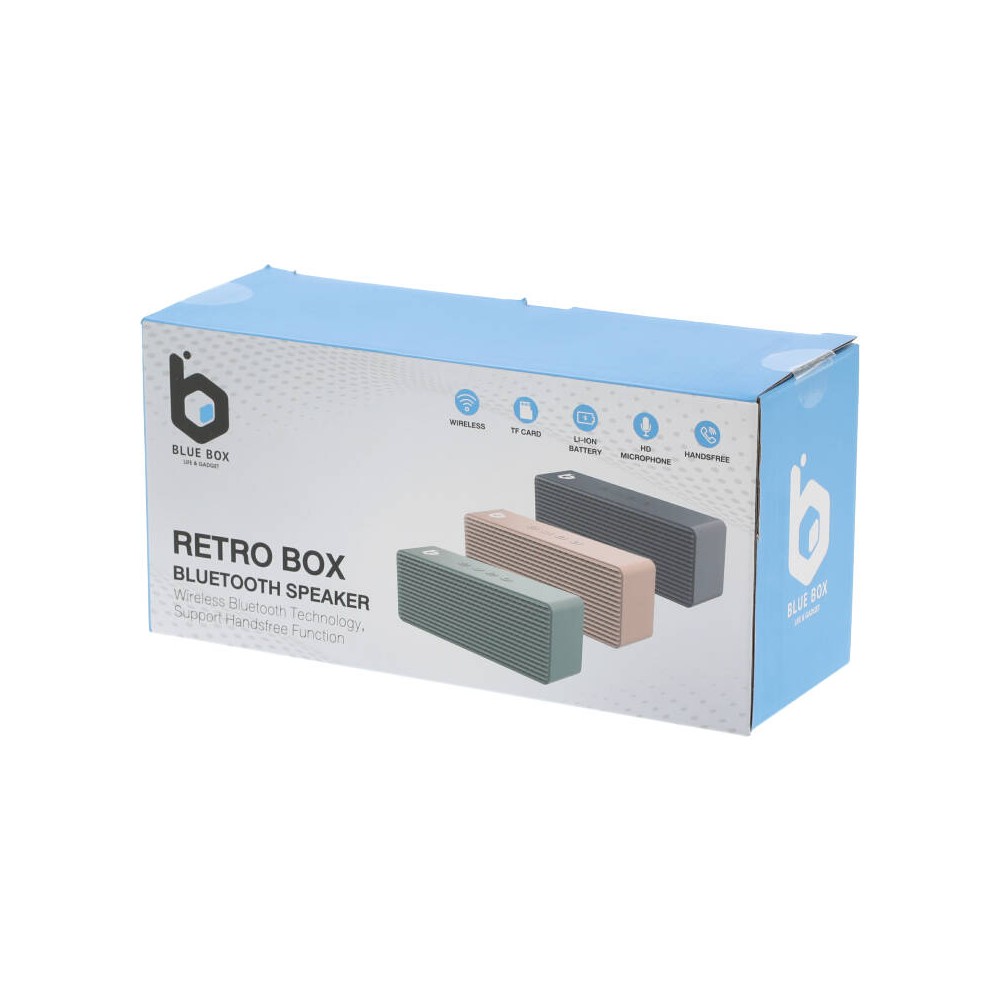ลำโพงบลูทูธ Blue Box Bluetooth Speaker Retro Box Pink