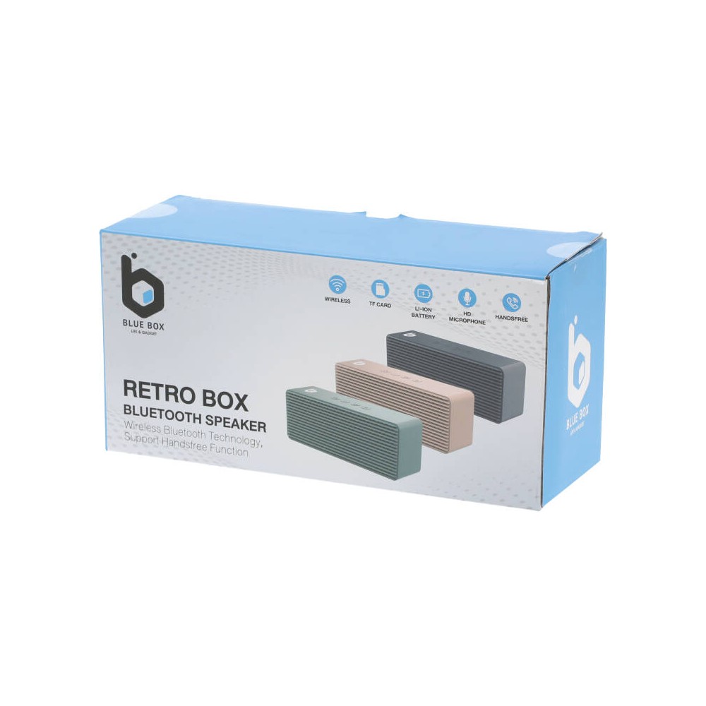 ลำโพงบลูทูธ Blue Box Bluetooth Speaker Retro Box Green