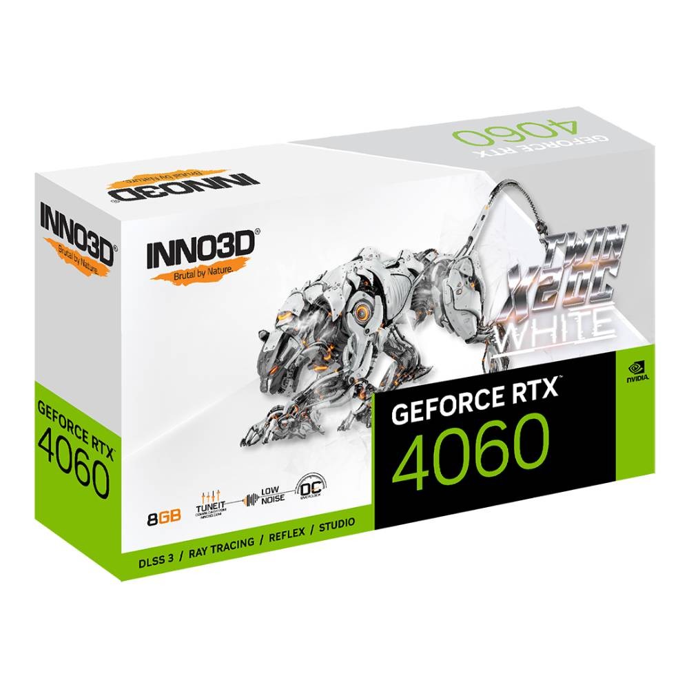 การ์ดจอ INNO3D GeForce RTX 4060 TWIN X2 OC WHITE 8GB
