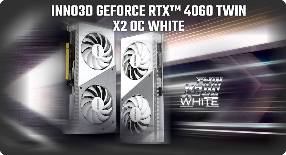 อินโนทรีดี การ์ดจอ GeForce RTX 4060 TWIN X2 OC WHITE 8GB GDDR6 128-bit | Makro PRO