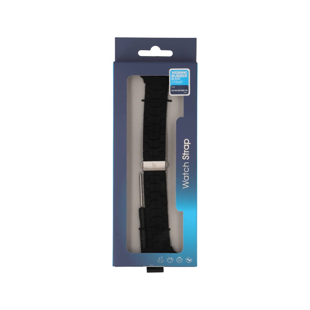 Blue Box สาย Apple Watch Strap 44/45/46/49mm Webbing Rubber Black