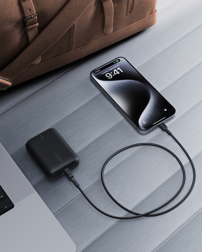 สายชาร์จ AUKEY Lightning Braided Nylon MFI 0.9M CB-BAL7