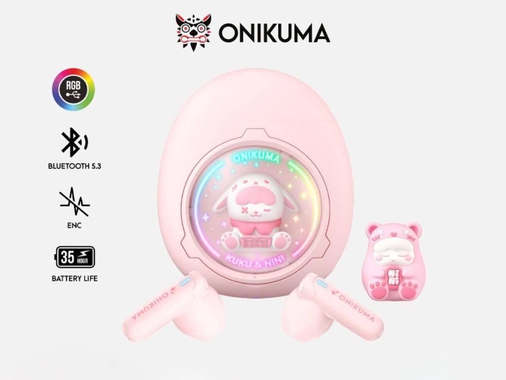 หูฟังเกมมิ่ง Onikuma รุ่น T302 ลาย KUKU & NiNi TWS สีชมพู | Education ...