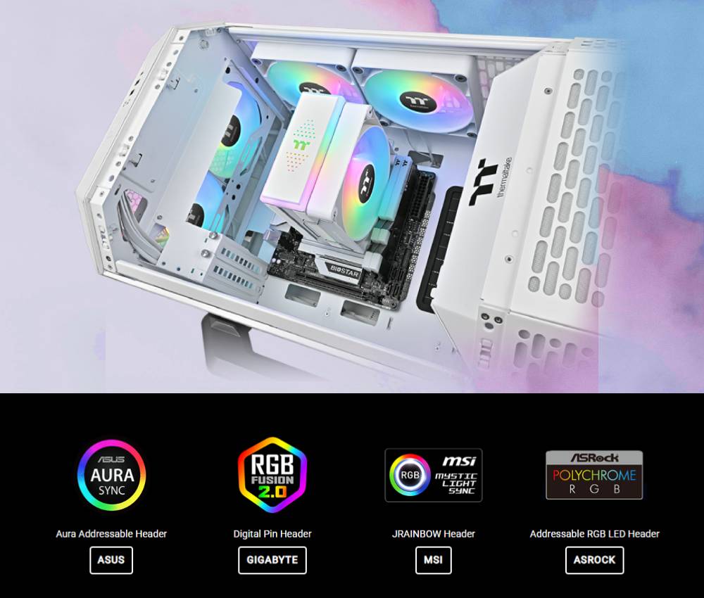 พัดลมซีพียู Thermaltake Astria 200 ARGB Lighting White