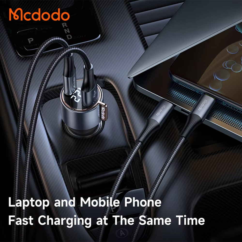 ที่ชาร์จแบตในรถ Mcdodo 75W Digital Display 1C+1A PD Fast Car Charger | Education Studio7