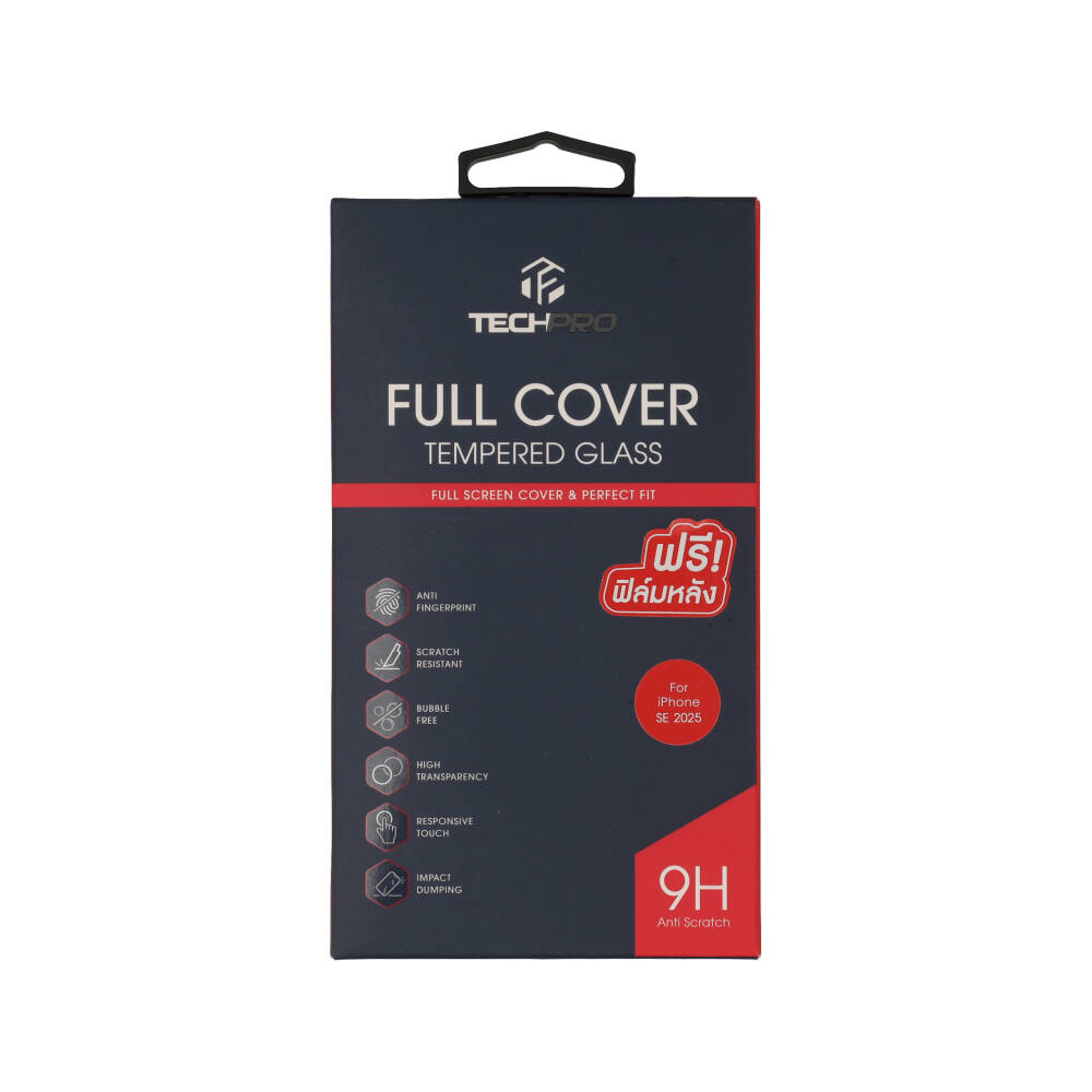 ฟิล์มกันรอย TECHPRO TG FF iPhone SE 2025 Black