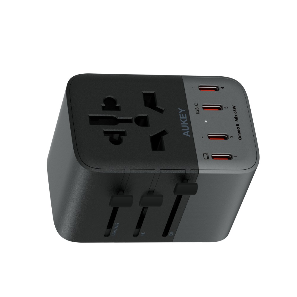 หัวแปลงปลั๊กไฟ AUKEY Travel Mate 65W GaN Universal Adapter