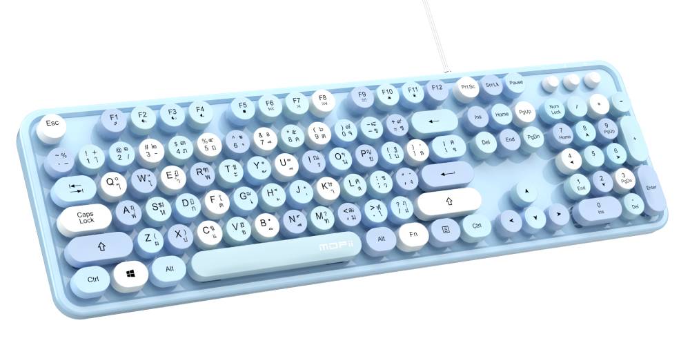 คีย์บอร์ด MOFii Wired Keyboard Sweet K Retro Lipblue