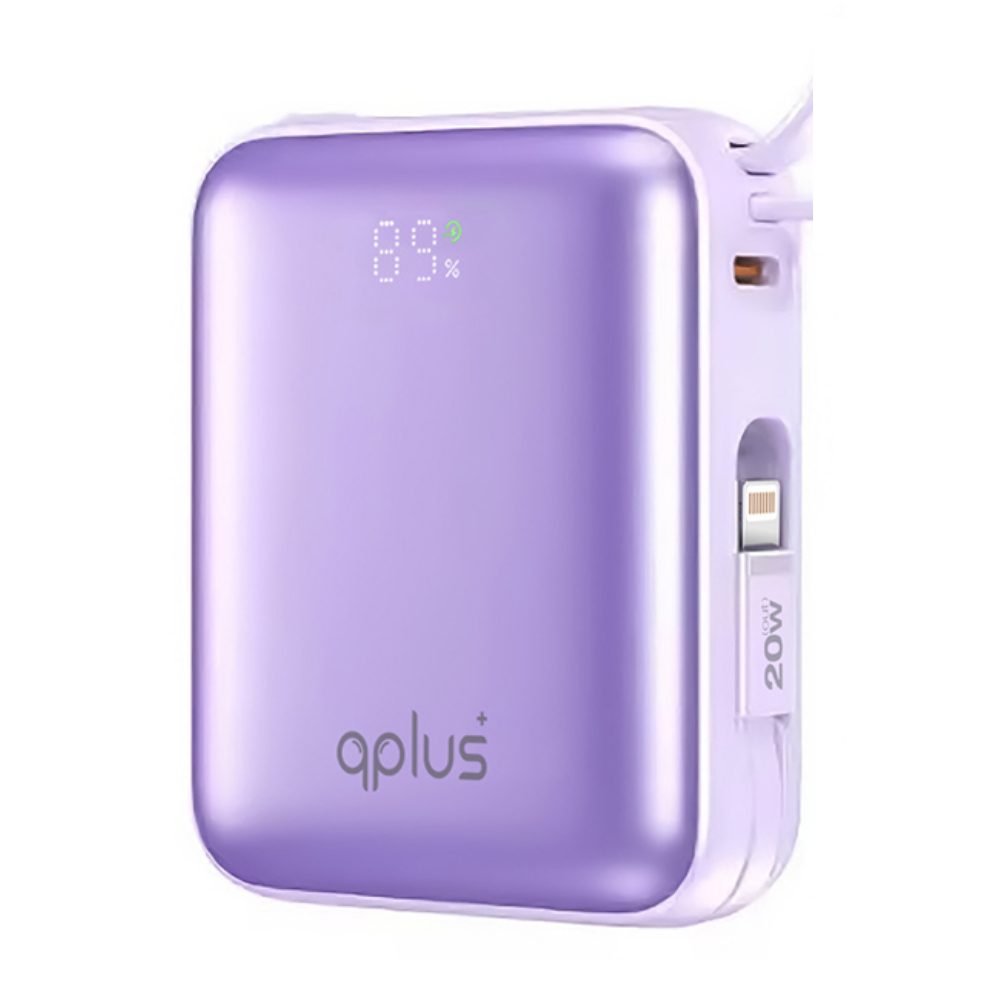 พาวเวอร์แบงค์ QPLUS Mini 10,000 mAh Built-in Cable W1030