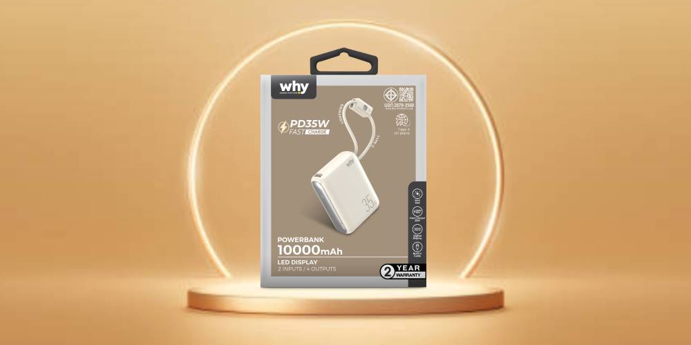 พาวเวอร์แบงค์ WHY 10000 mAh PD35W Puri PB-108E
