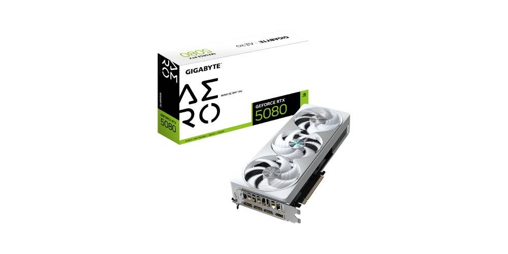 การ์ดจอ Gigabyte GeForce RTX 5080 AERO OC SFF 16GB GDDR7 256-bit