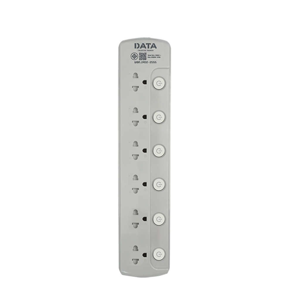 ปลั๊กไฟ Data Plug 6 Way 6 Swich 5M LV6695 (16A.)