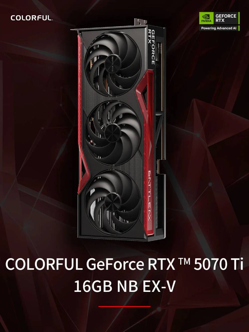 การ์ดจอ COLORFUL GeForce RTX 5070 Ti NB EX 16GB-V GDDR7 256-bit
