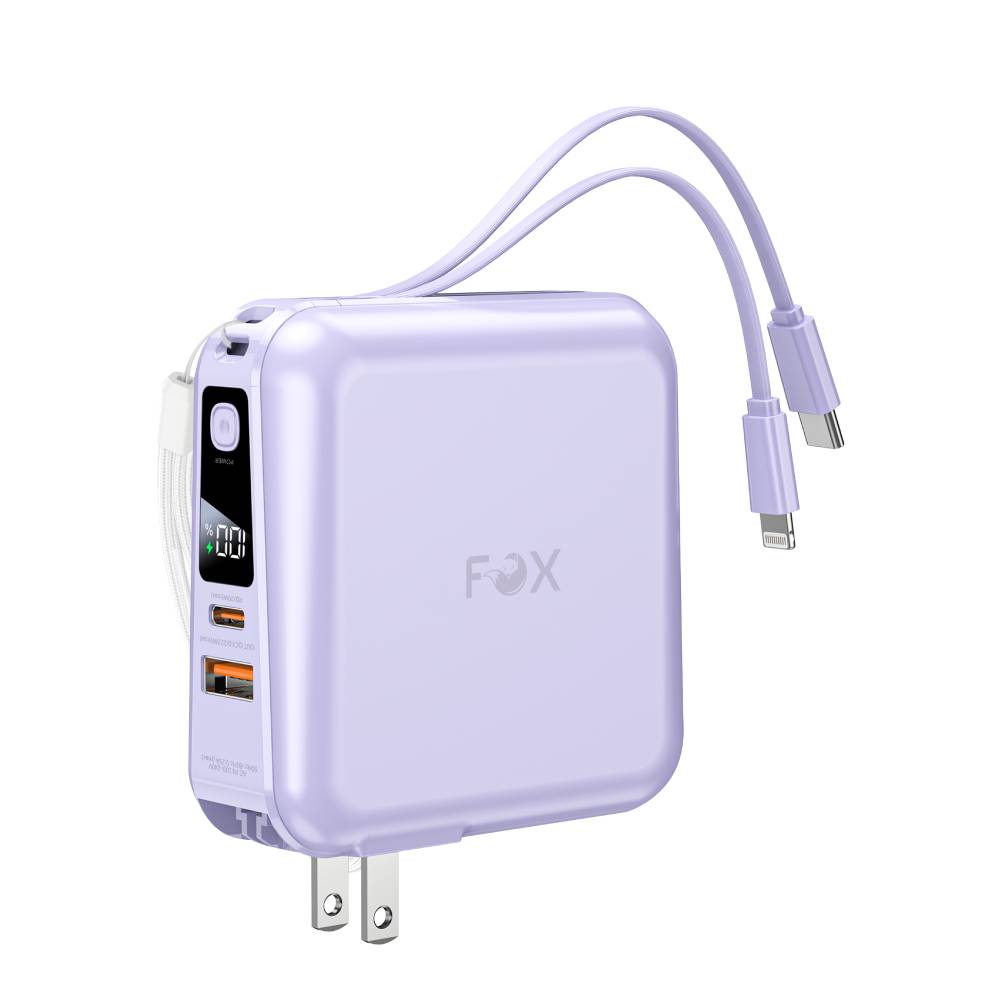 พาวเวอร์แบงค์ FOX 15000 mAh LED Display 2-in-1 Cable W1501