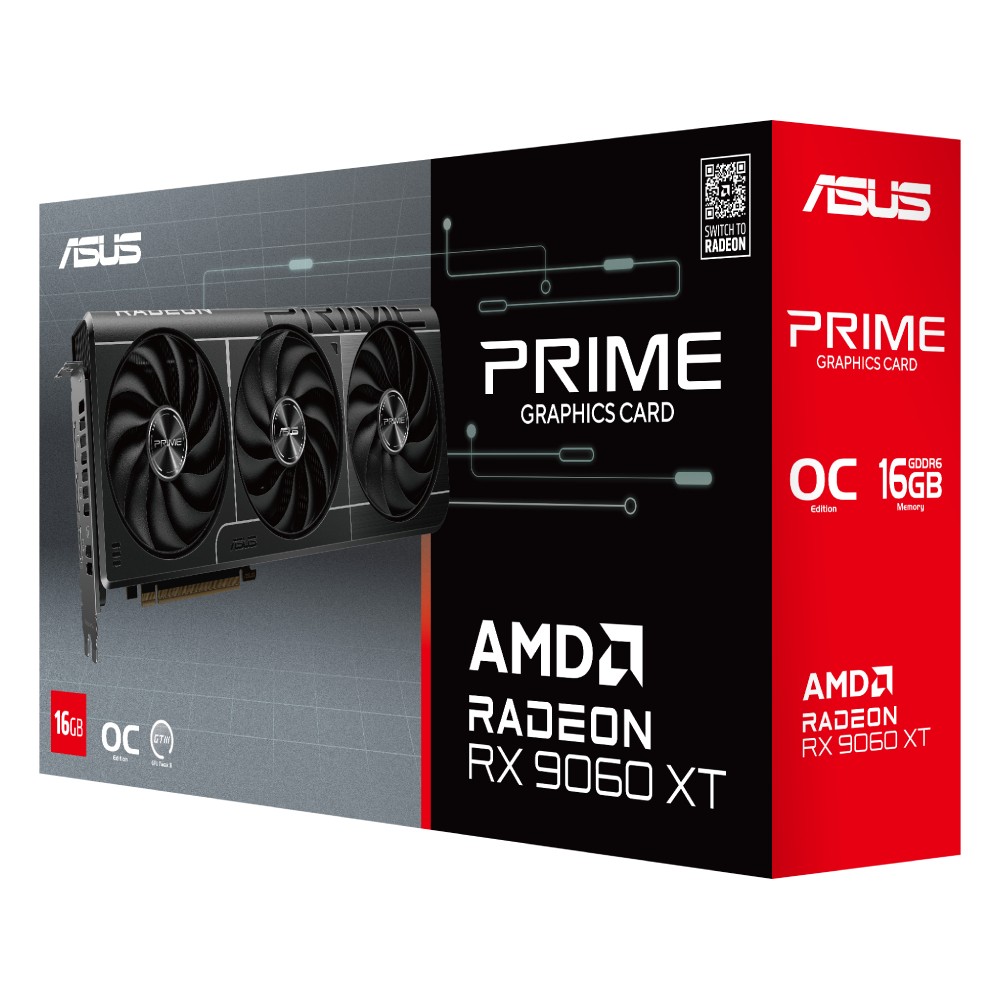 การ์ดจอ ASUS Prime Radeon RX 9060 XT 16GB GDDR6 OC Edition