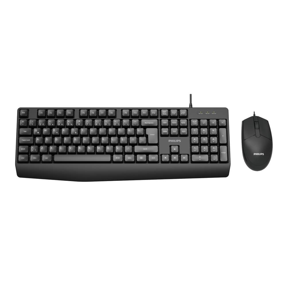 เมาส์และคีย์บอร์ด Philips Wired Keyboard SPT6237 Black