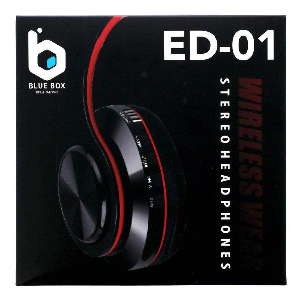 หูฟังไร้สาย Blue Box Headphone Wireless ED-01 Black