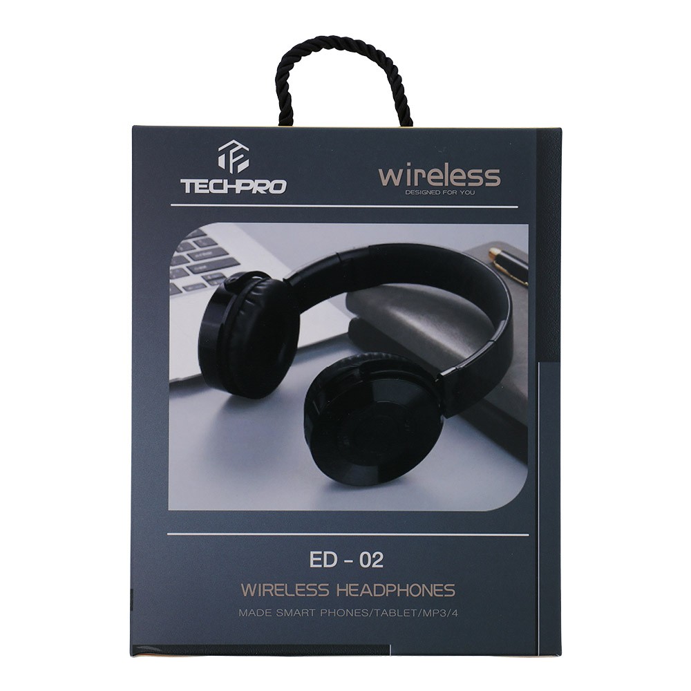 หูฟังไร้สาย TECHPRO Headphone Wireless ED-02 Black