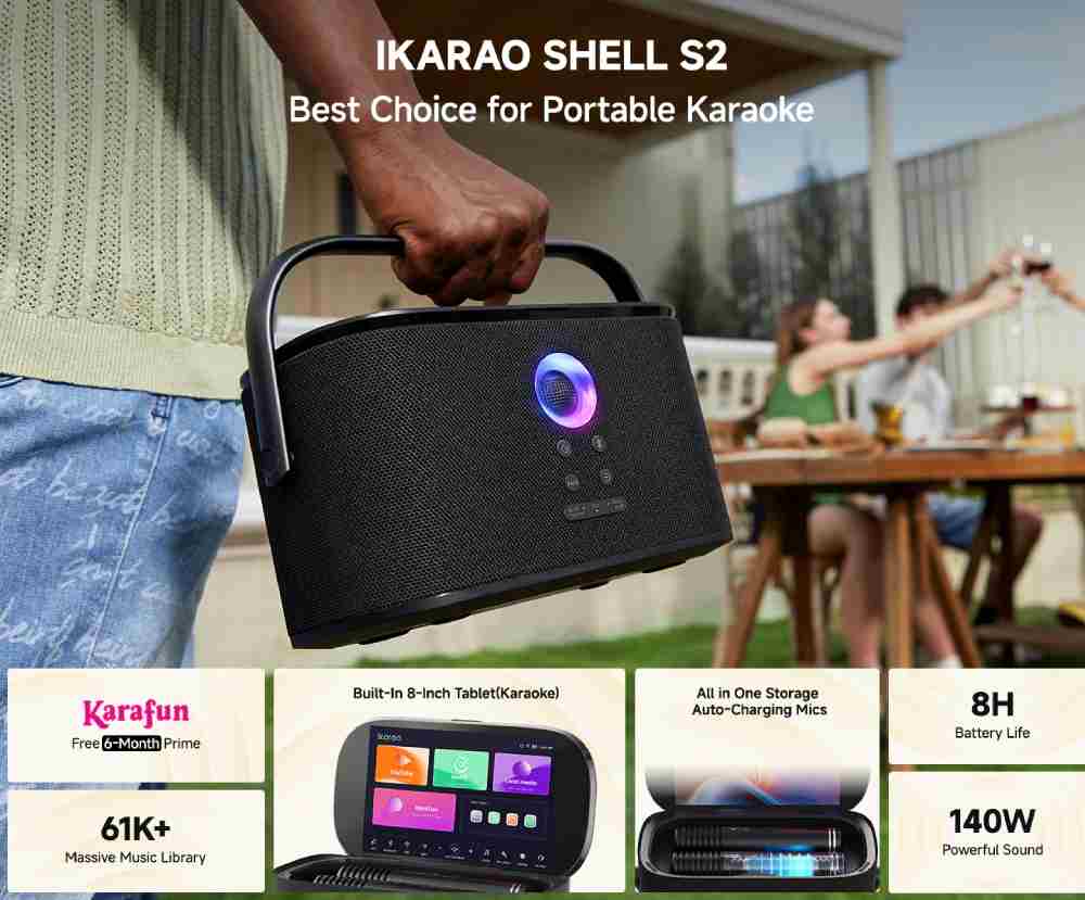IKARAO Shell S2 คาราโอเกะพกพาที่ครบครันที่สุดพร้อมไมโครโฟน | Education ...