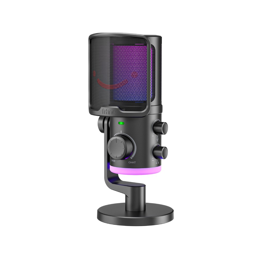 ไมโครโฟน Fifine AM6 USB Condenser Mic RGB Controls Black