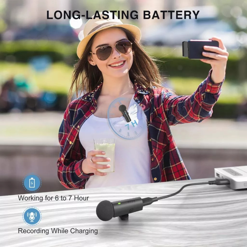 ไมโครโฟน Fifine M8 USB-C Dual Wireless Lapel Mic Black