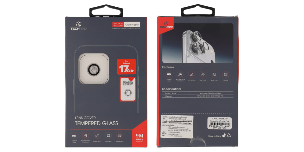 ฟิล์มกันเลนส์ TECHPRO Camera Lens Crystal Clear iPhone Air