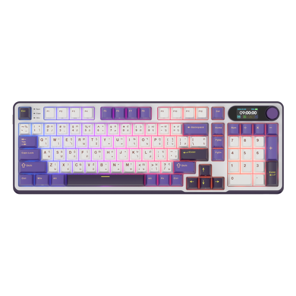 Royal Kludge Gaming Keyboard RK S98 Blackberry Chartreuse Switch