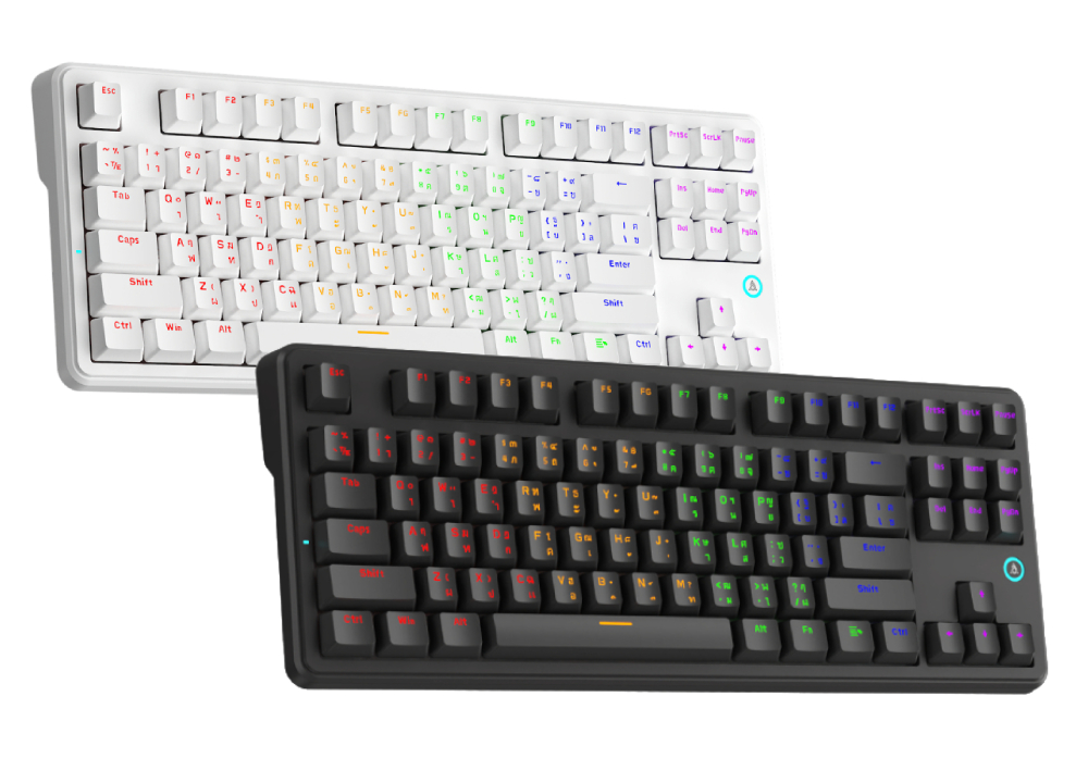 คีย์บอร์ดเกมมิ่ง Ajazz AK870V2 Wired White Red Switch