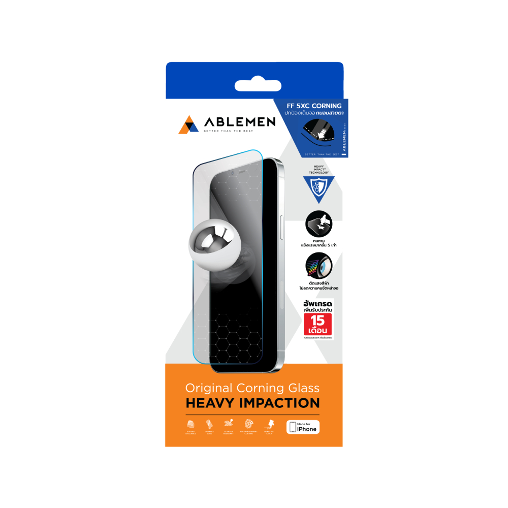 ฟิล์มกระจกกันรอย Ablemen สำหรับ iPhone 17 Pro Max BLC 3D 5XC