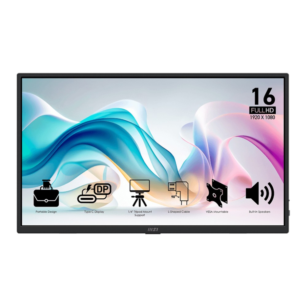 จอมอนิเตอร์ MSI Portable PRO MP165 E6 (IPS 60Hz USB-C HDMI)