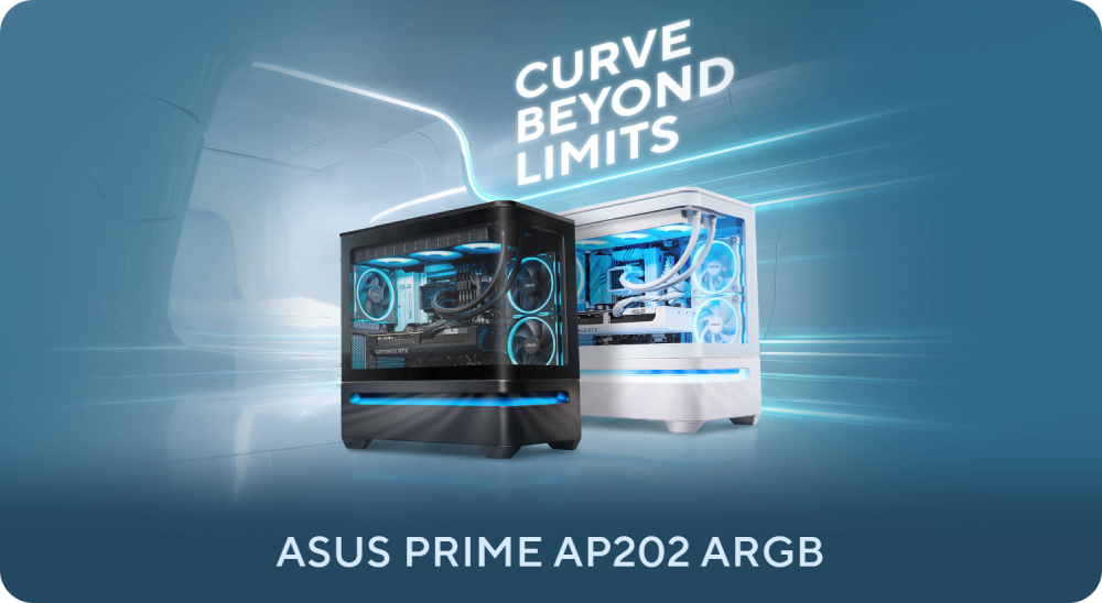 เอซุส เคสคอมพิวเตอร์ Prime AP202 ARGB สีขาว | Makro PRO
