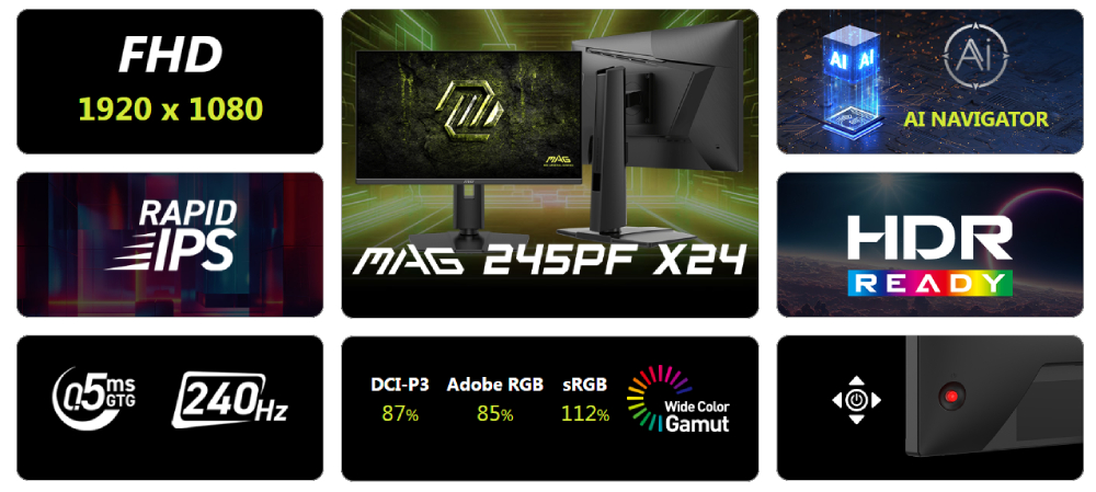 จอมอนิเตอร์ MSI MAG 245PF X24 Gaming Monitor