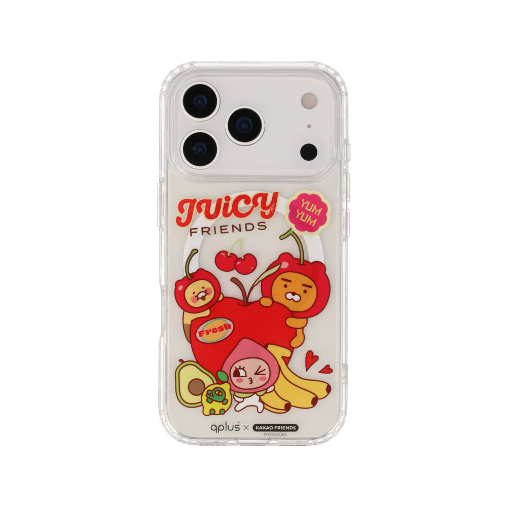 QPLUS x KAKAO Friends เคสใส iPhone 17 Pro ลาย Juicy Friends Yum Yum