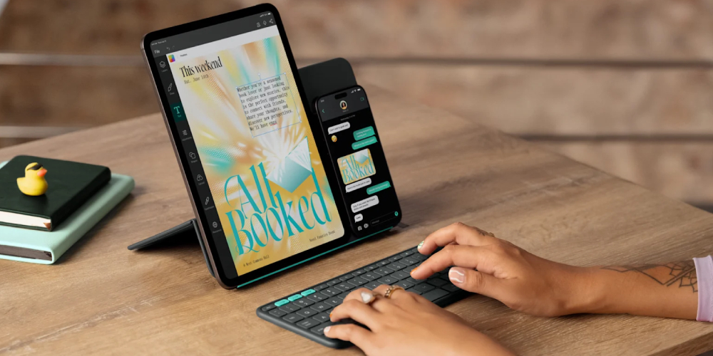 Logitech เคสคีย์บอร์ด iPad Air 6/7/8 11 2026 & Pro 11 Filp Folio