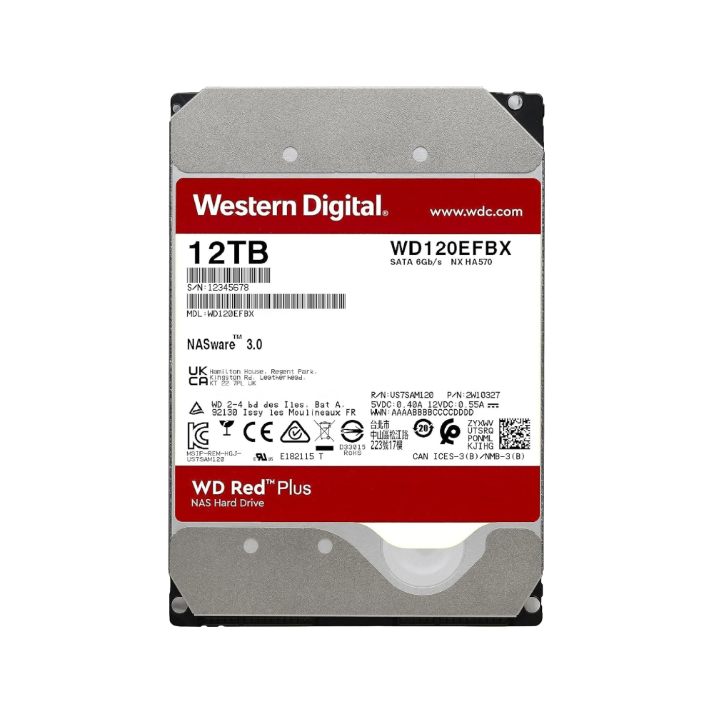 ฮาร์ดดิสก์ WD 12TB Red Plus 7200rpm 512MB PC HDD for NAS