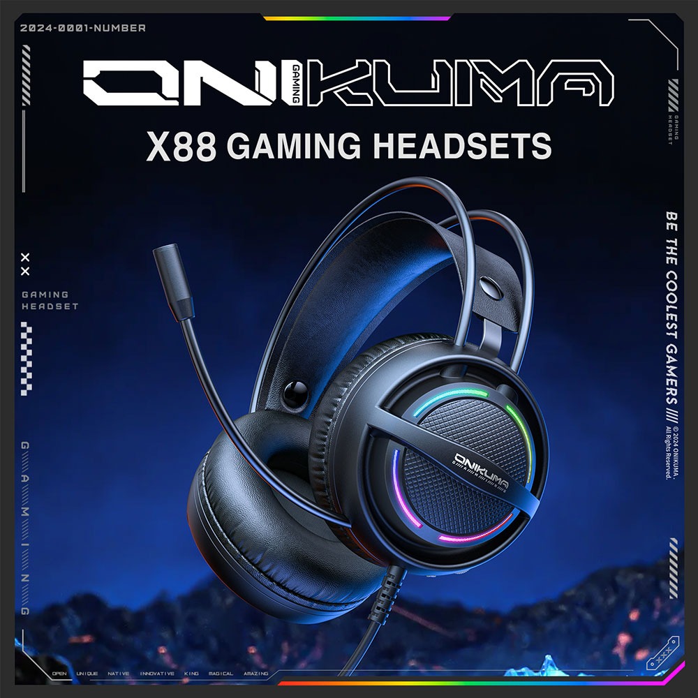 หูฟังเกมมิ่ง Onikuma Gaming Headset X88 3.5 Black
