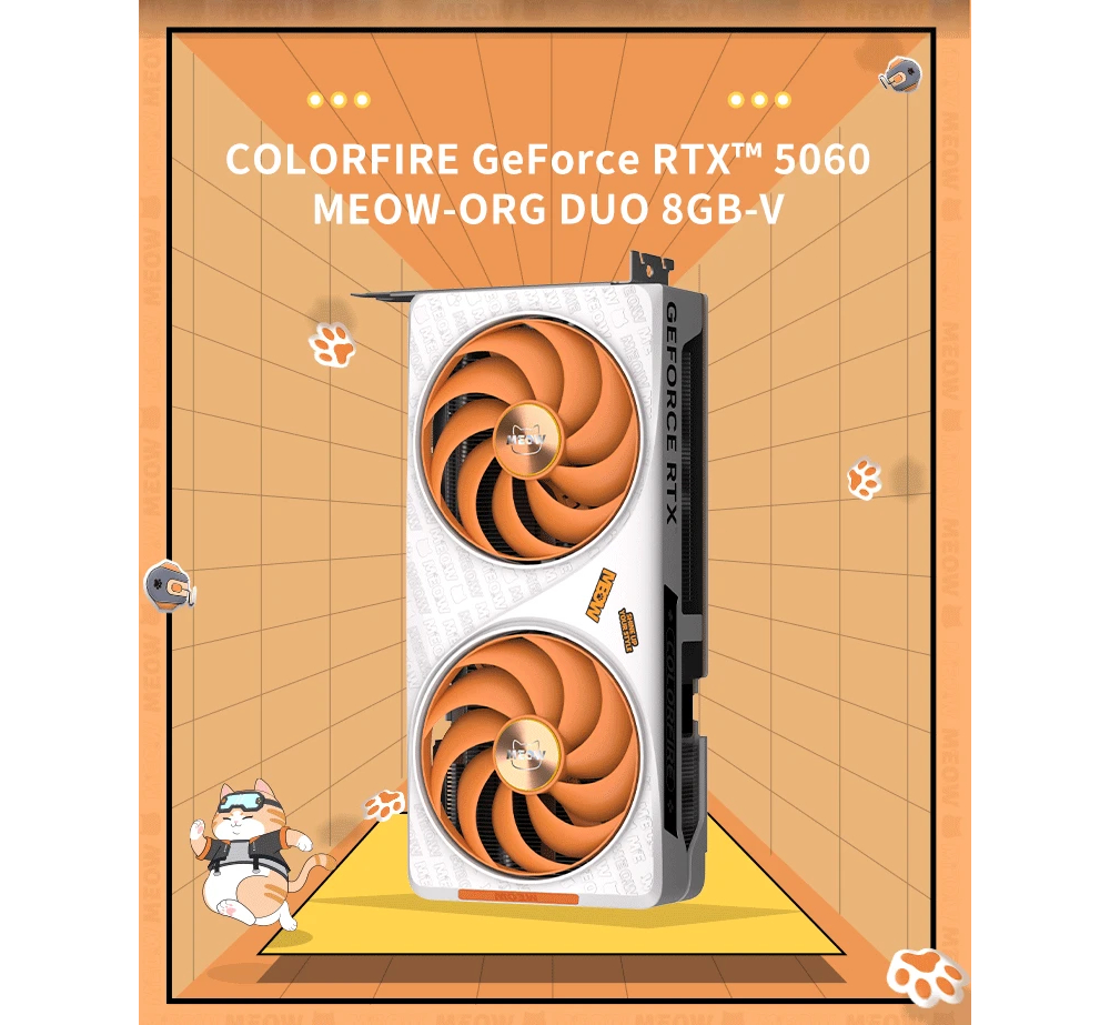 การ์ดจอ COLORFUL COLORFIRE GeForce RTX 5060 MEOW-ORG DUO 8GB-V