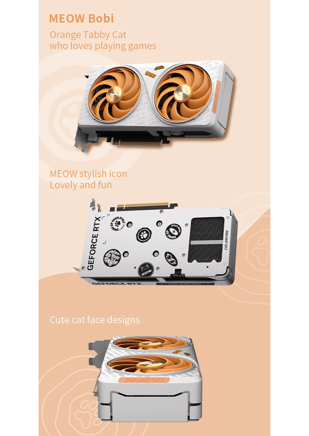 การ์ดจอ COLORFUL COLORFIRE GeForce RTX 5060 MEOW-ORG DUO 8GB-V